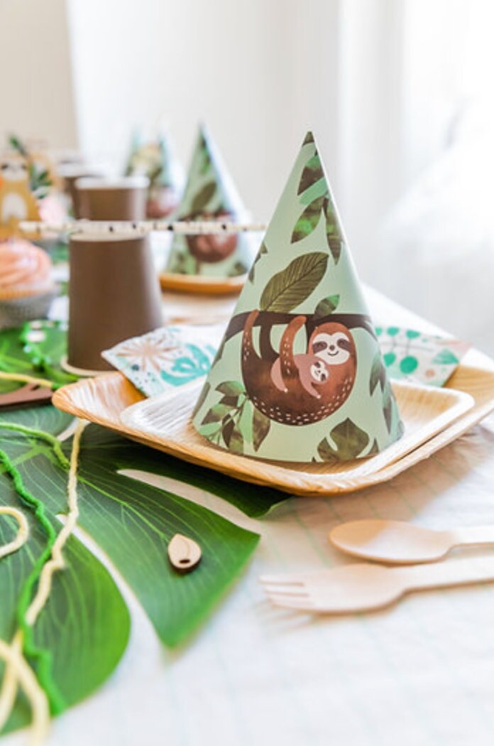 Sloth Birthday Theme Party Box, Sustainable Party Kit & Decor, Jungle ...