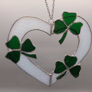 IRISH SHAMROCK St. Patrick's Day Stained Glass Handmade Crystals ...
