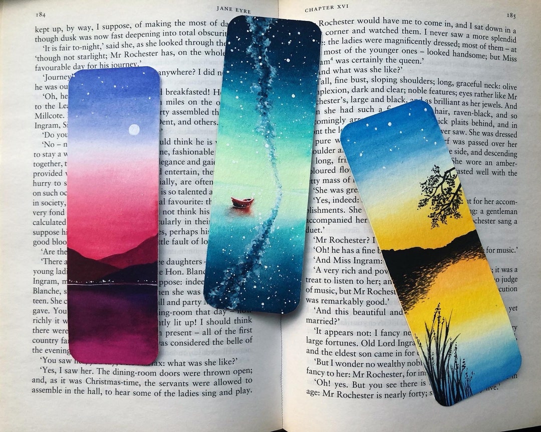 Hand-painted Watercolor Bookmark: Personalized Landscape Gift - Etsy