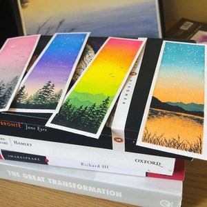 Original Hand Painted Scenery Bookmark, Customized Watercolor Bookmark ...
