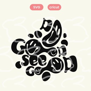 Distorted Smiley Svg Groovy Happy Face Svg Do Good See Good Trippy ...