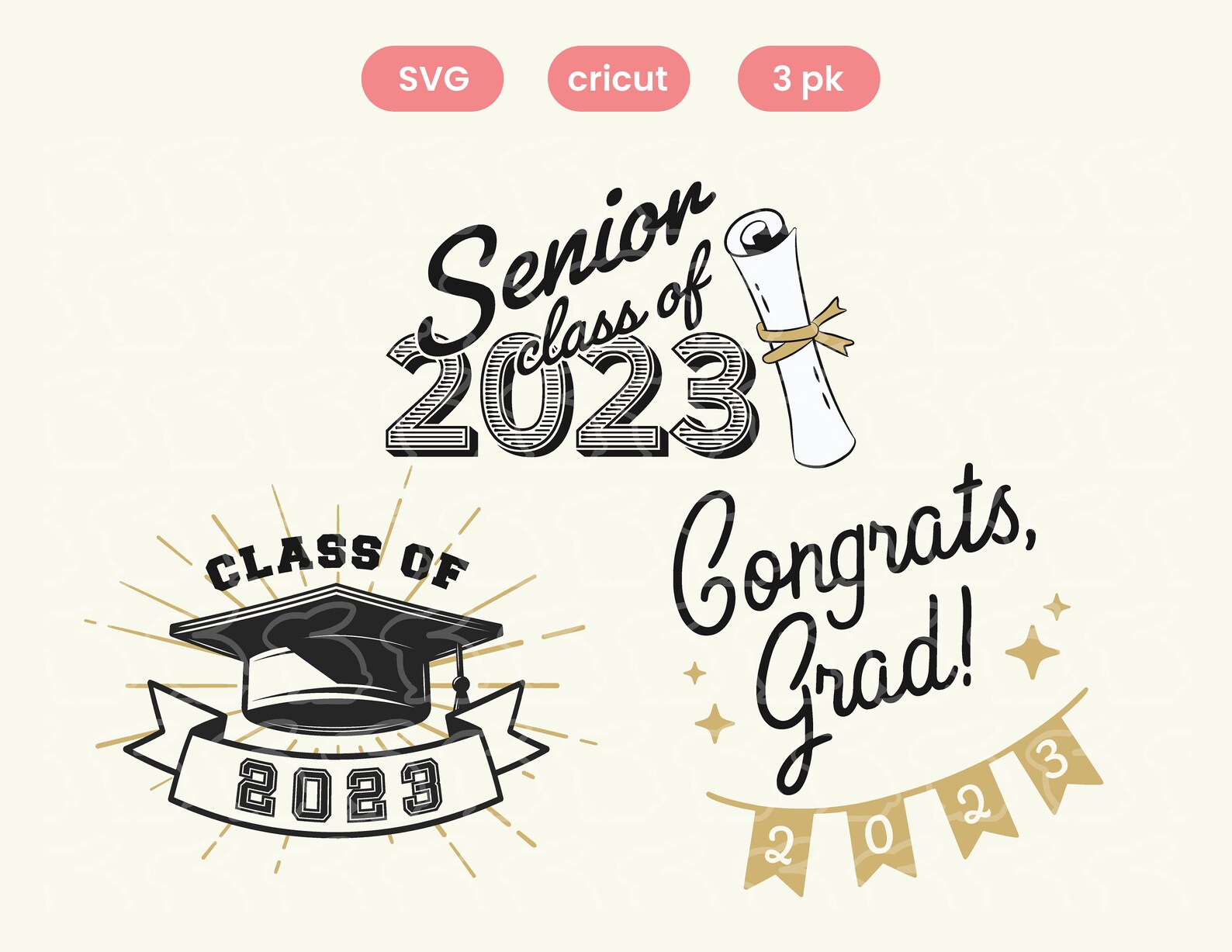 Graduation SVG Bundle Class of 2023 SVG Senior 2023 SVG Graduation Cap ...
