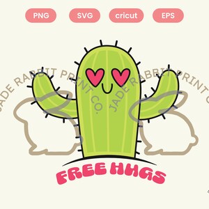 Free Hugs Svg Cactus Svg Cute Svg Kids Shirt Svg Layered Svg Cut File ...