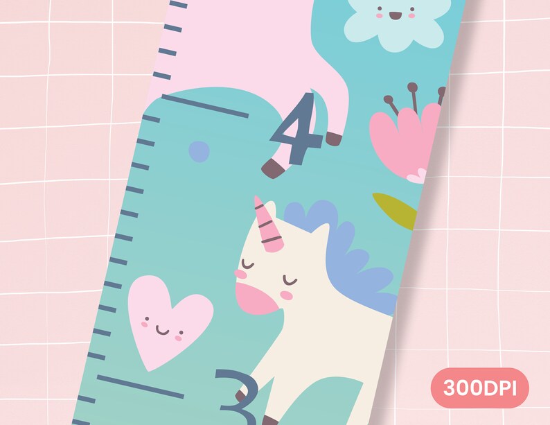 Unicorn Growth Chart Digital Download Child Growth Chart Love Grows ...