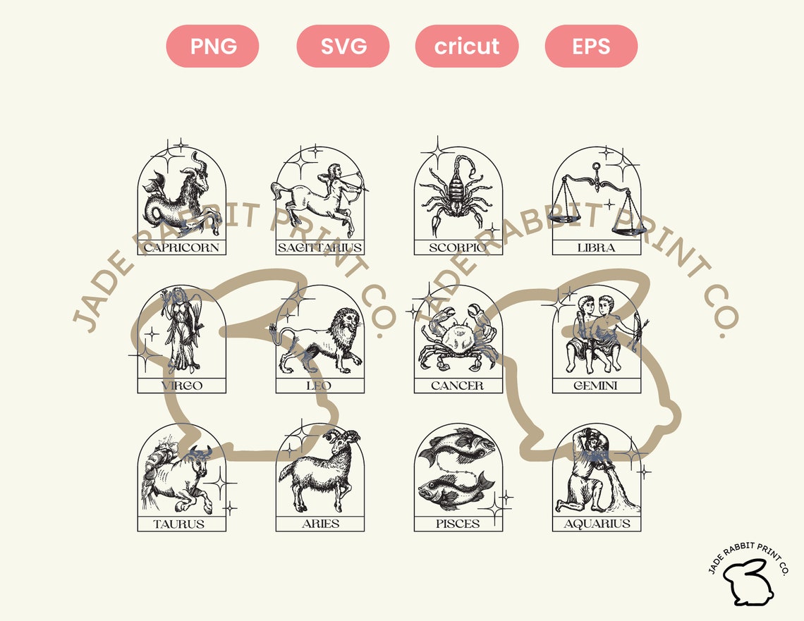 Zodiac Svg Bundle Star Sign Svg Svg File for Cricut - Etsy Canada
