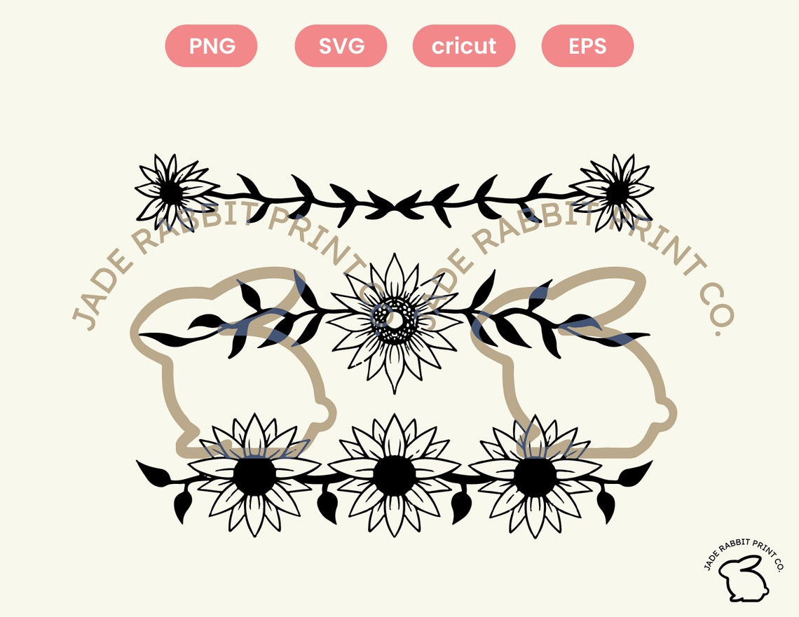 Sunflower Frame Svg Sunflower Svg Hand Drawn Svg Floral Accent Svg ...