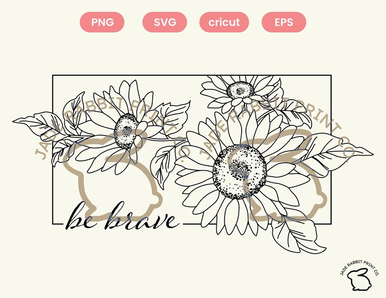 Be Brave Svg Sunflower Svg Sunflower Outline Svg Cute - Etsy