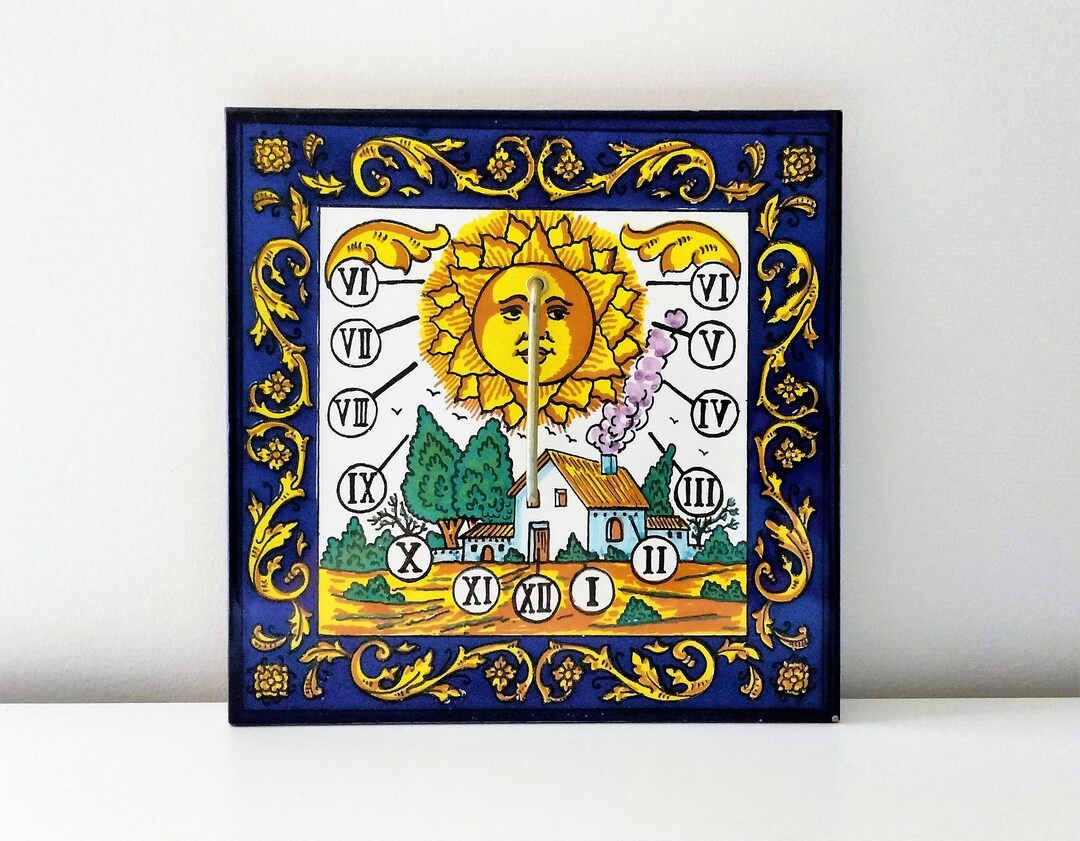 Vintage Spanish Sundial Tile - Etsy
