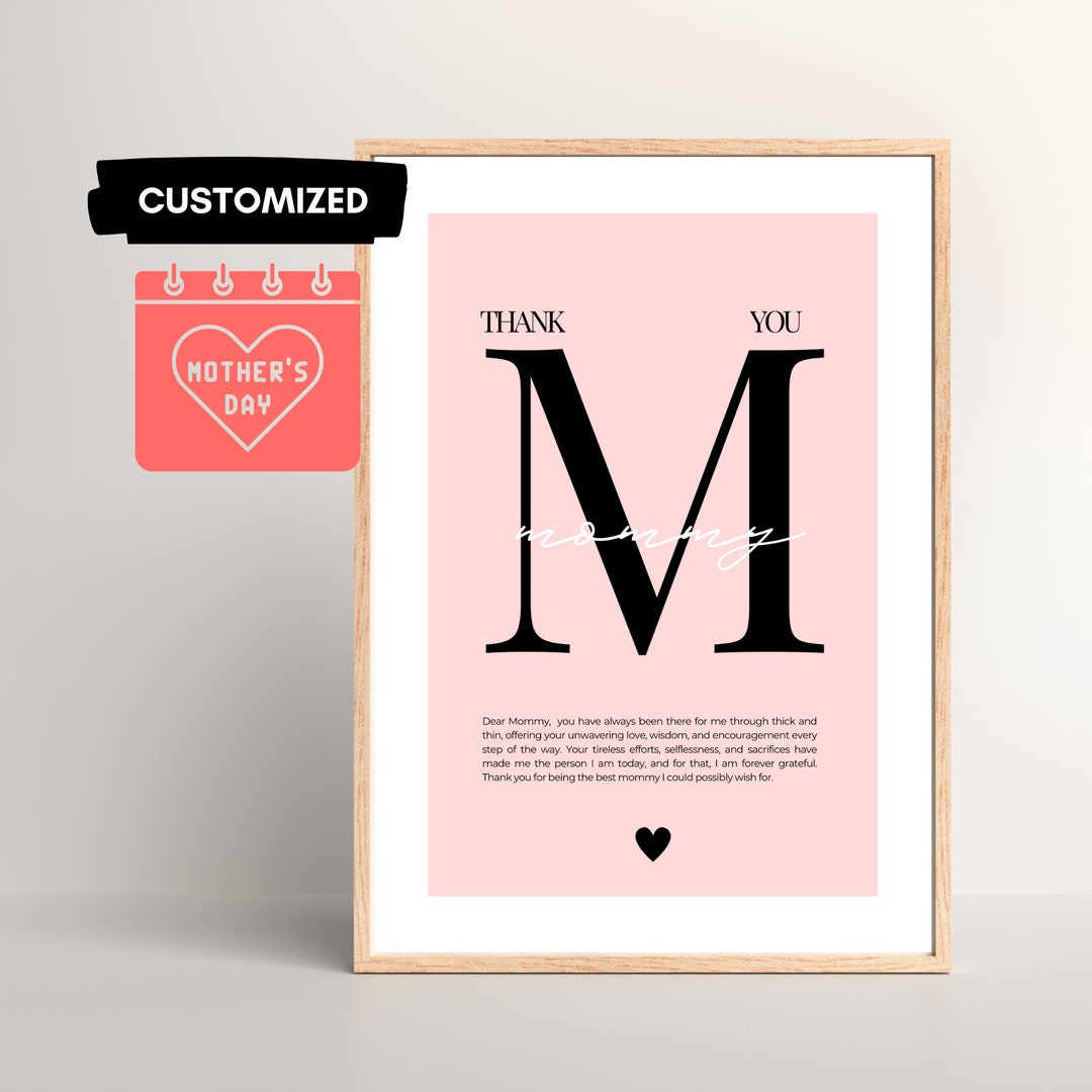 Customized Best Mom Poster | Mothers Day Gift, Best Mom Gift, Mother ...