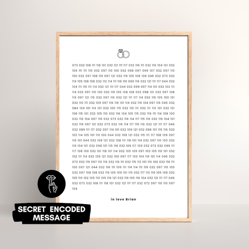 Custom ASCII Code Poster | Wedding Gift, Love Poster, Code Poster, Best ...