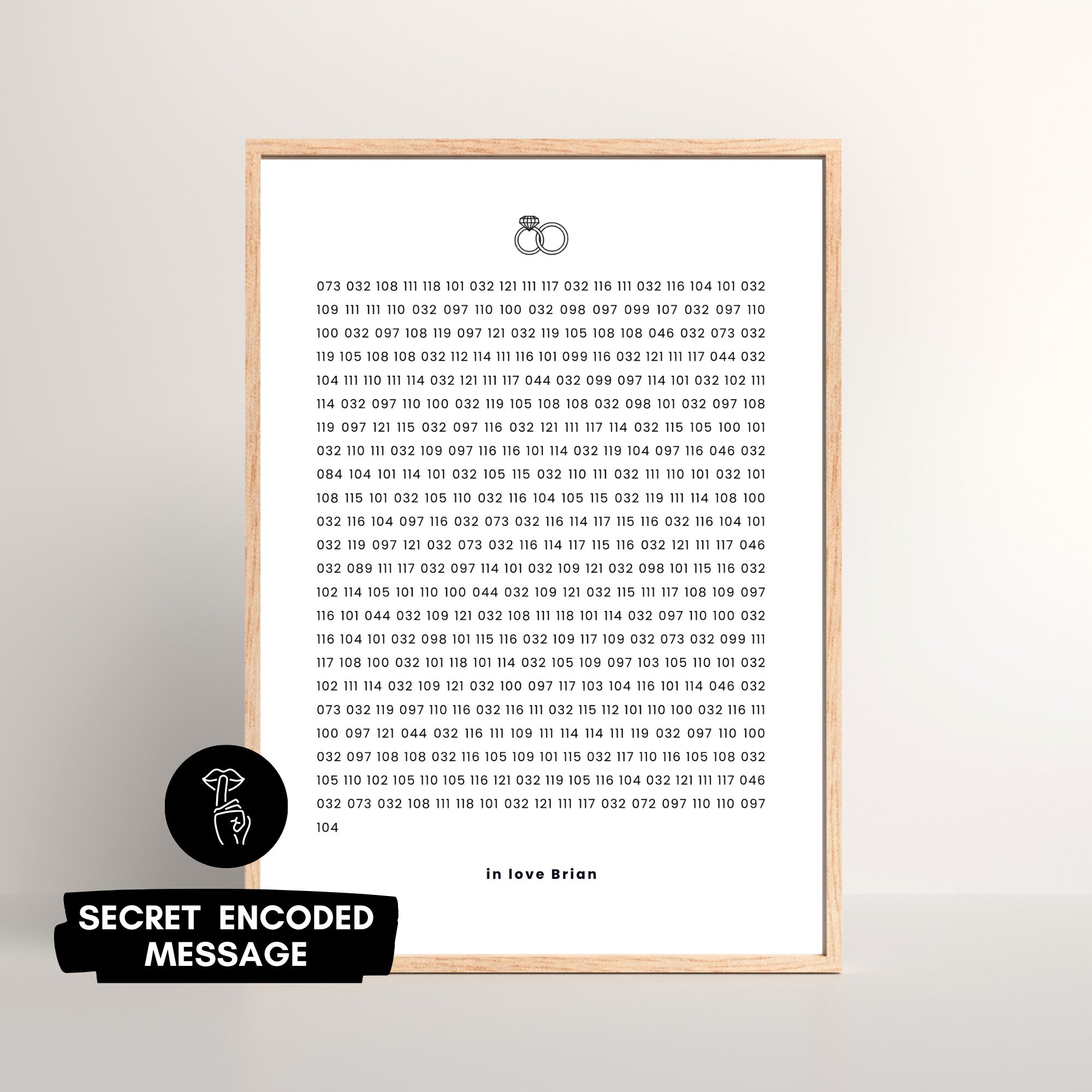 Custom ASCII Code Poster | Wedding Gift, Love Poster, Code Poster, Best ...