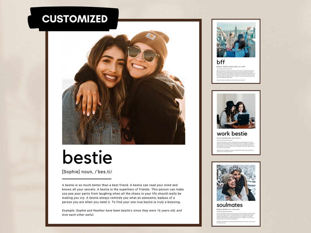 Customized Bestie Poster With Your Photo & Names | Best Friend Poster ...