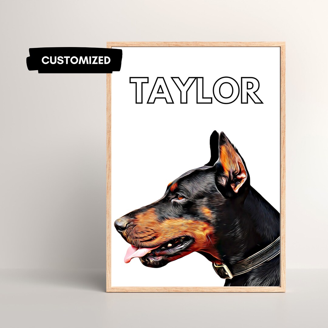 Custom Dog Portrait. Personalized Pet Poster With Photo & Name | Dog ...