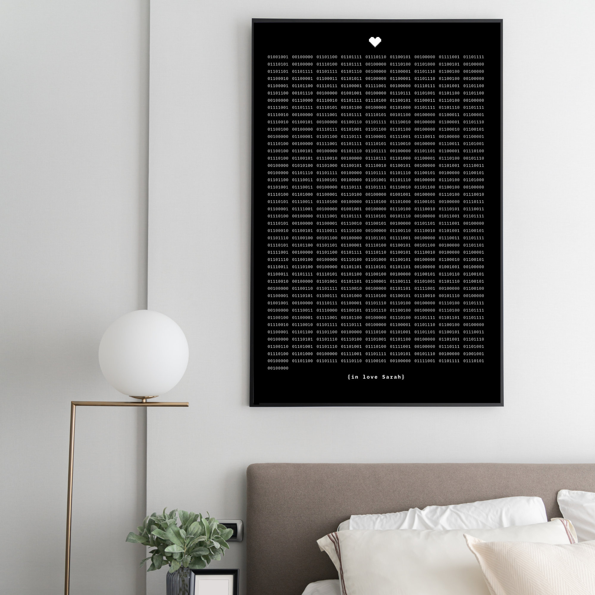 Custom Binary Code Wall Art Poster - Coding Art, Friends Gift, Quote ...