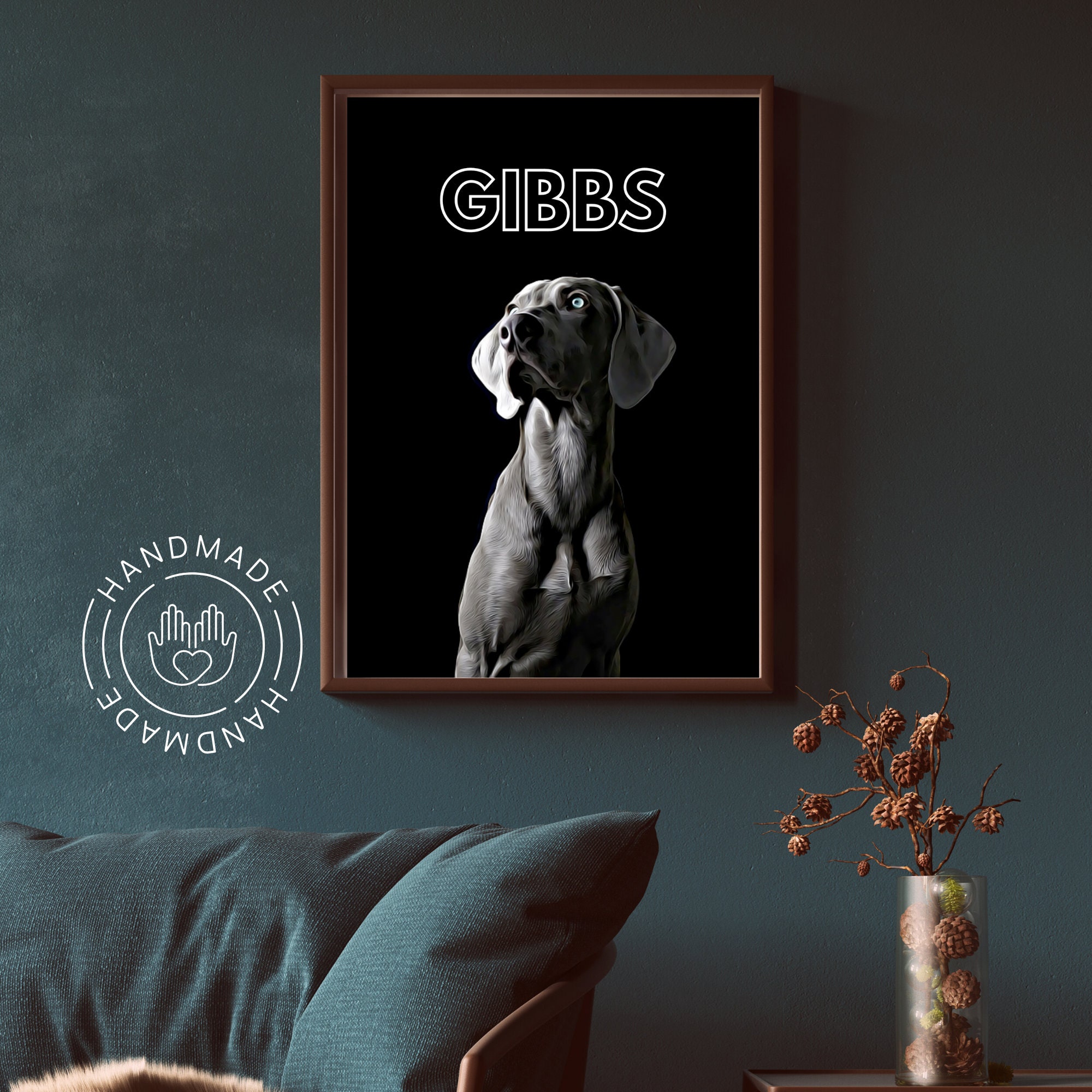 Custom Dog Portrait. Personalized Pet Poster With Photo & Name | Dog ...