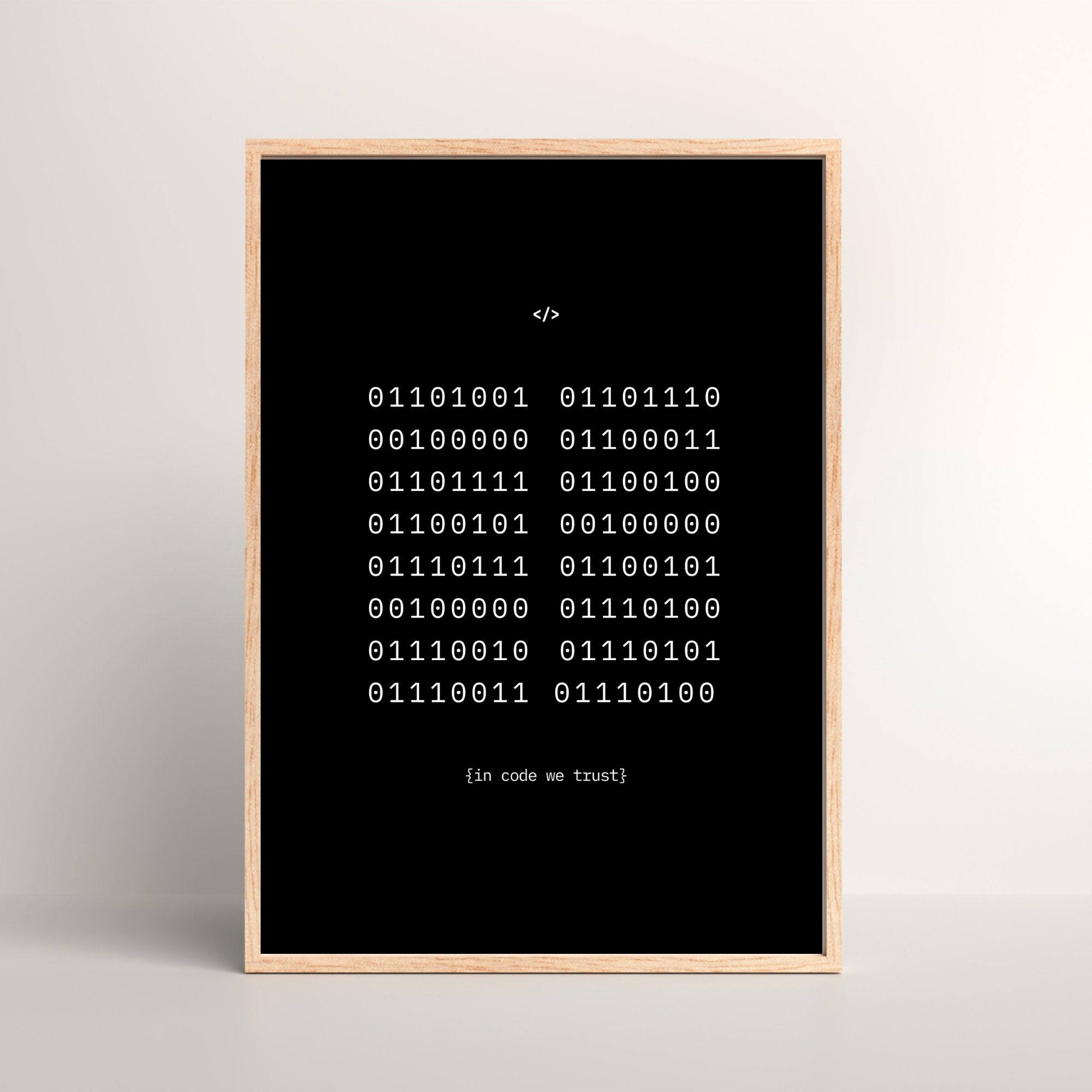 Custom Binary Code Wall Art Poster Coding Art Friends T Quote Poster Secret Message