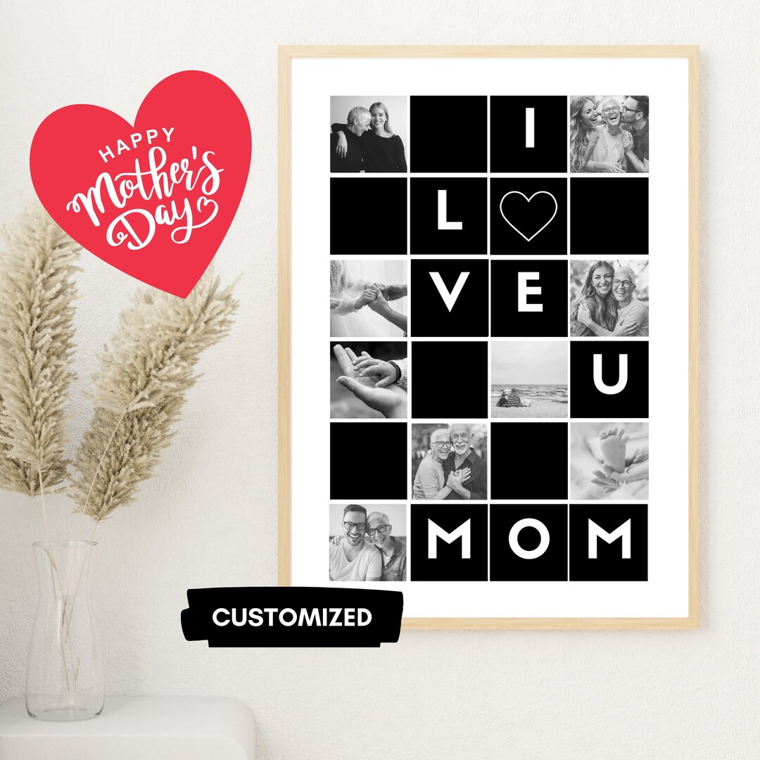 I Love You Mom Custom Best Mom Poster With Photo | Mothers Day Gift ...