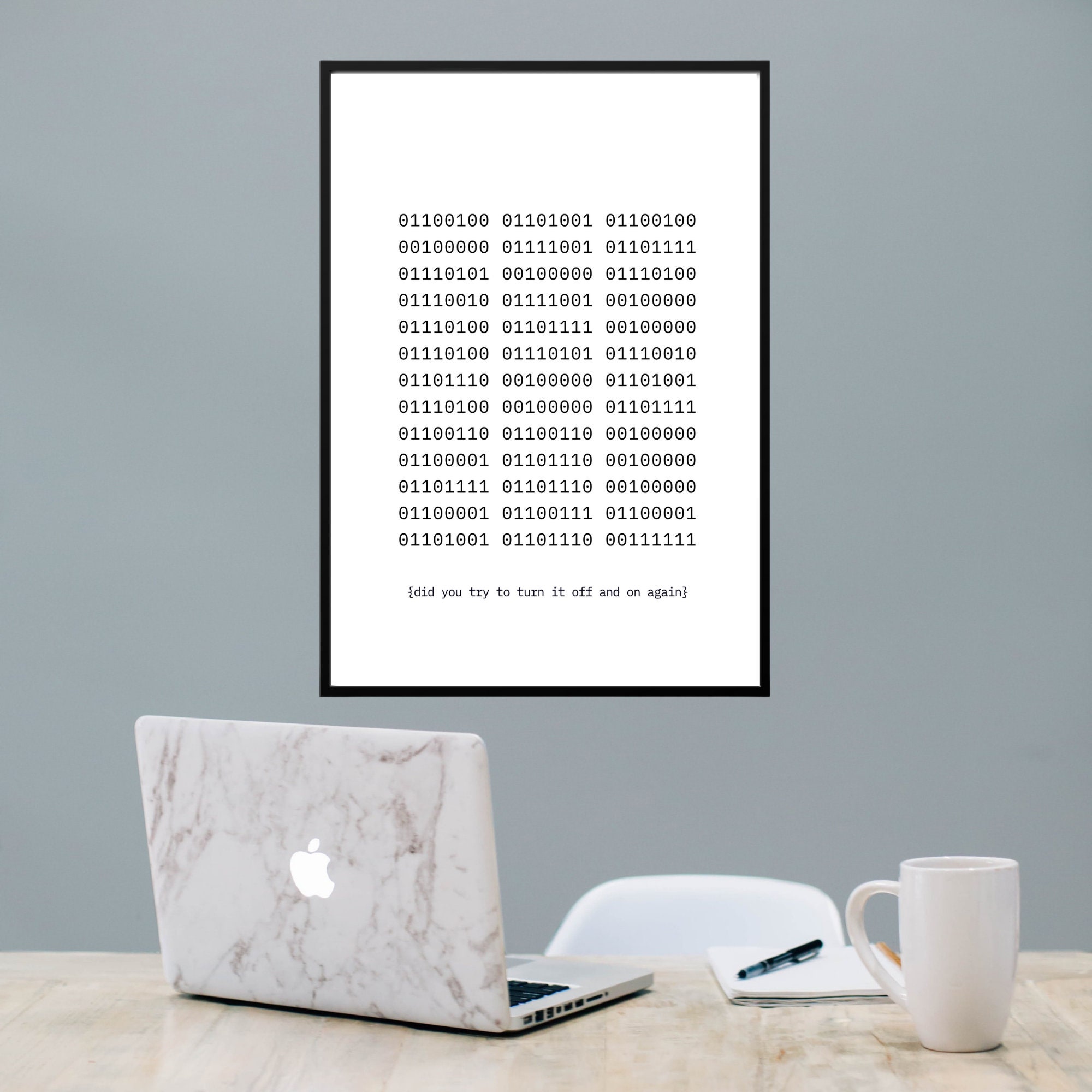Custom Binary Code Wall Art Poster - Coding Art, Friends Gift, Quote Poster, Secret Message ...