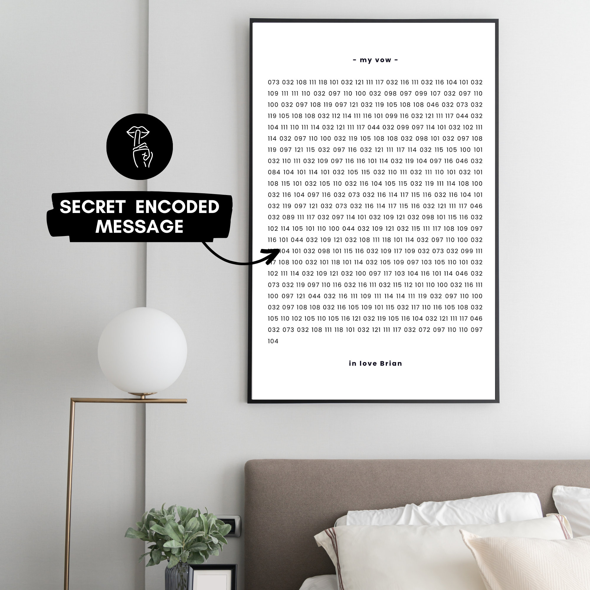 Custom ASCII Code Poster | Wedding Gift, Love Poster, Code Poster, Best ...