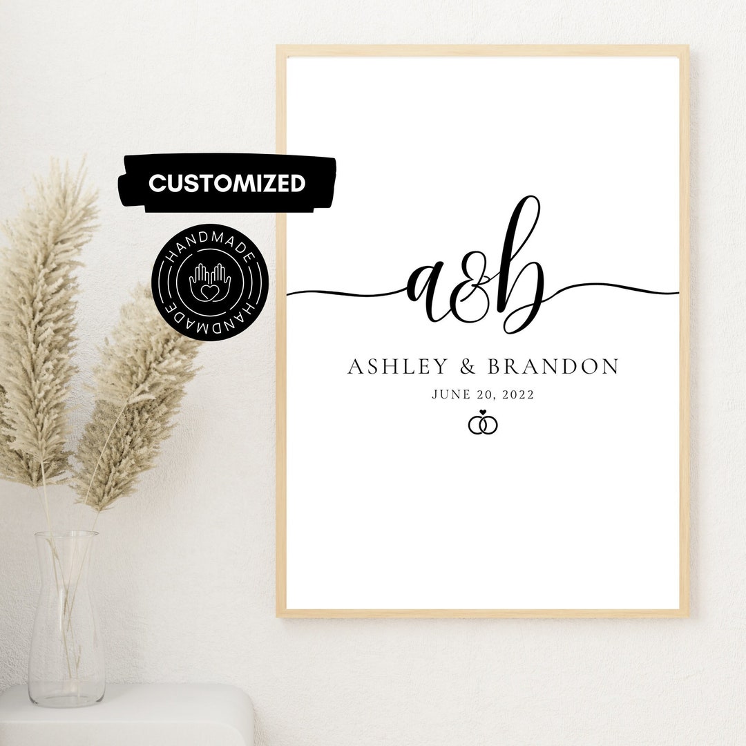 Custom Couple Names and Date Canvas Template | Personalized Couples ...