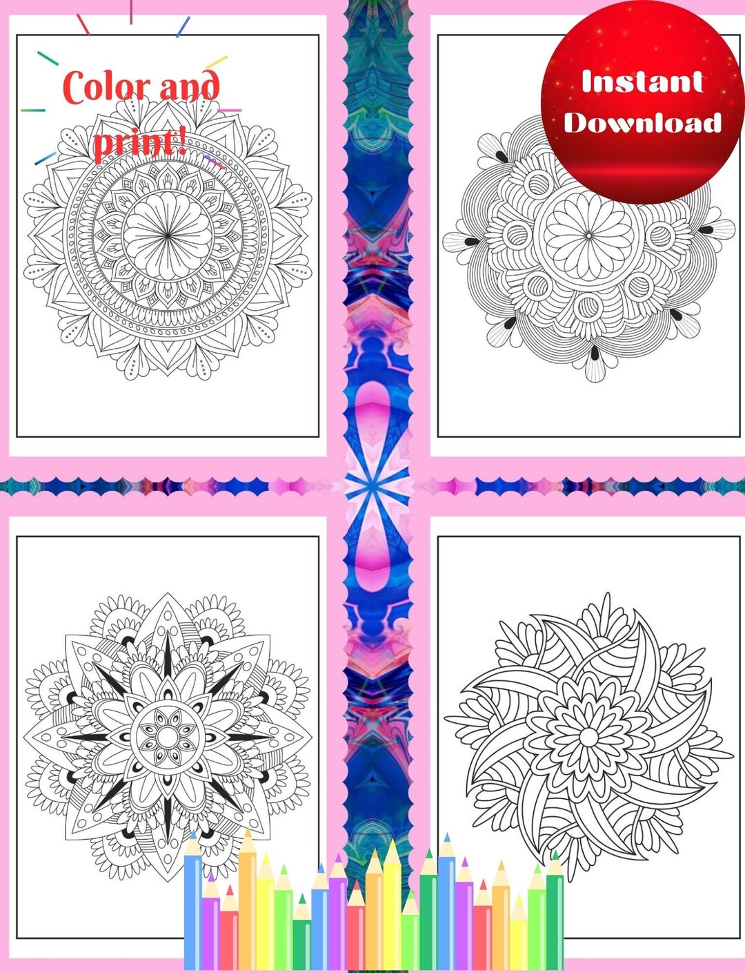 50 Mandalas to Color | Coloring Book Printable | Coloring Pages ...