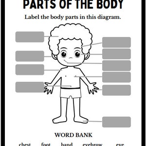 Parts of the Body Writing Practice for Kids, Toddler Workbook ...