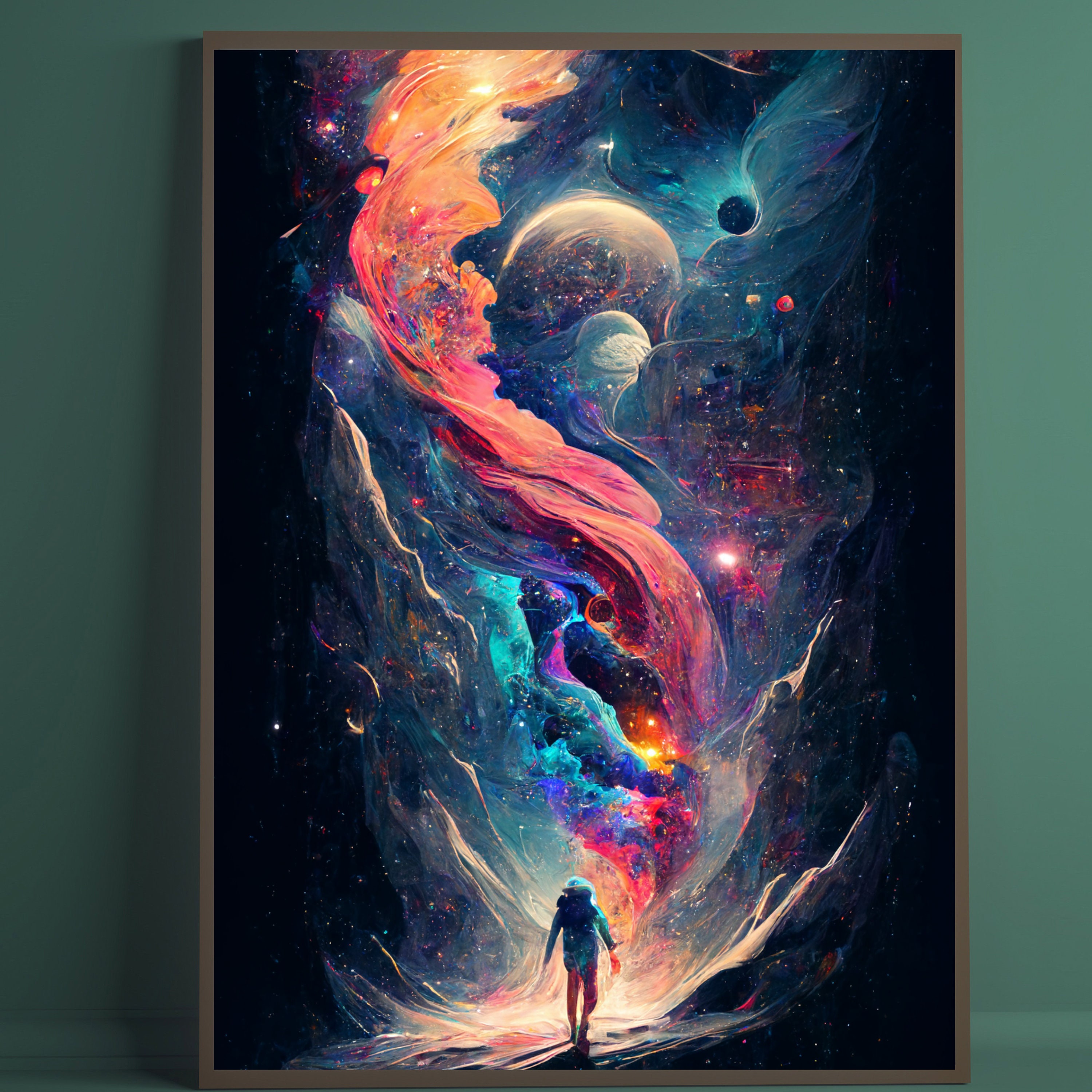 Universe in Color Space Imagination Poster, Colorful Art, Imaginative ...