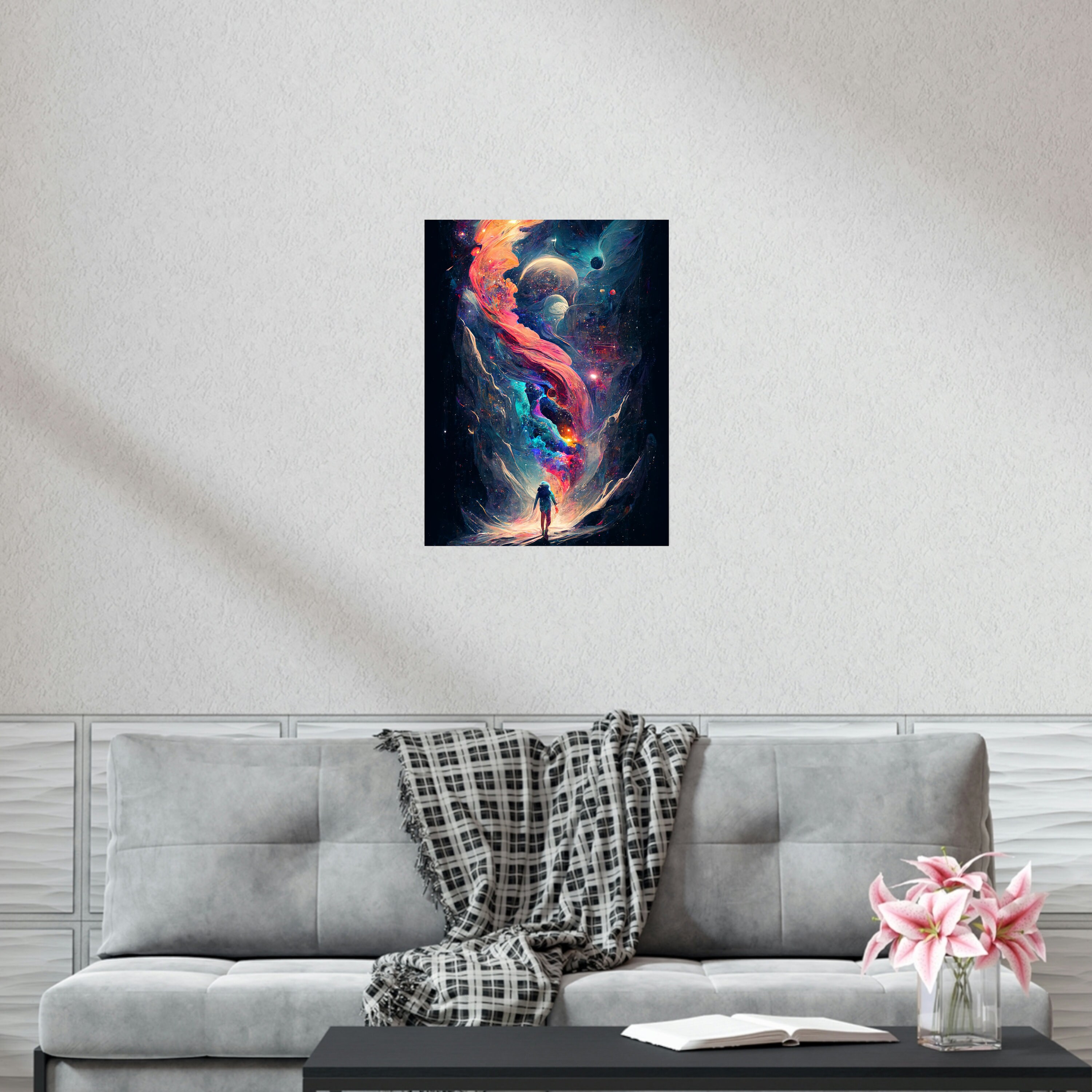 Universe in Color Space Imagination Poster, Colorful Art, Imaginative ...