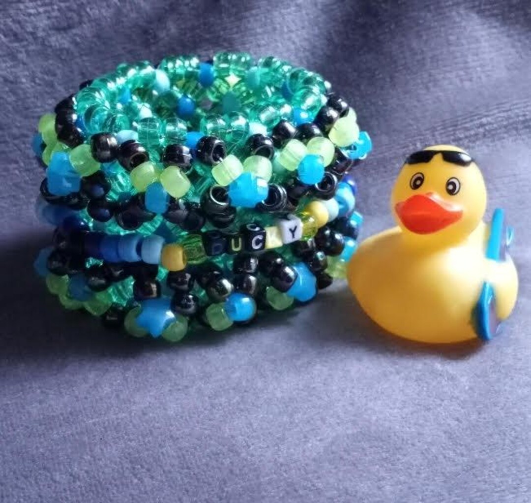 Blue and Green Rotator Kandi Cuff - Etsy