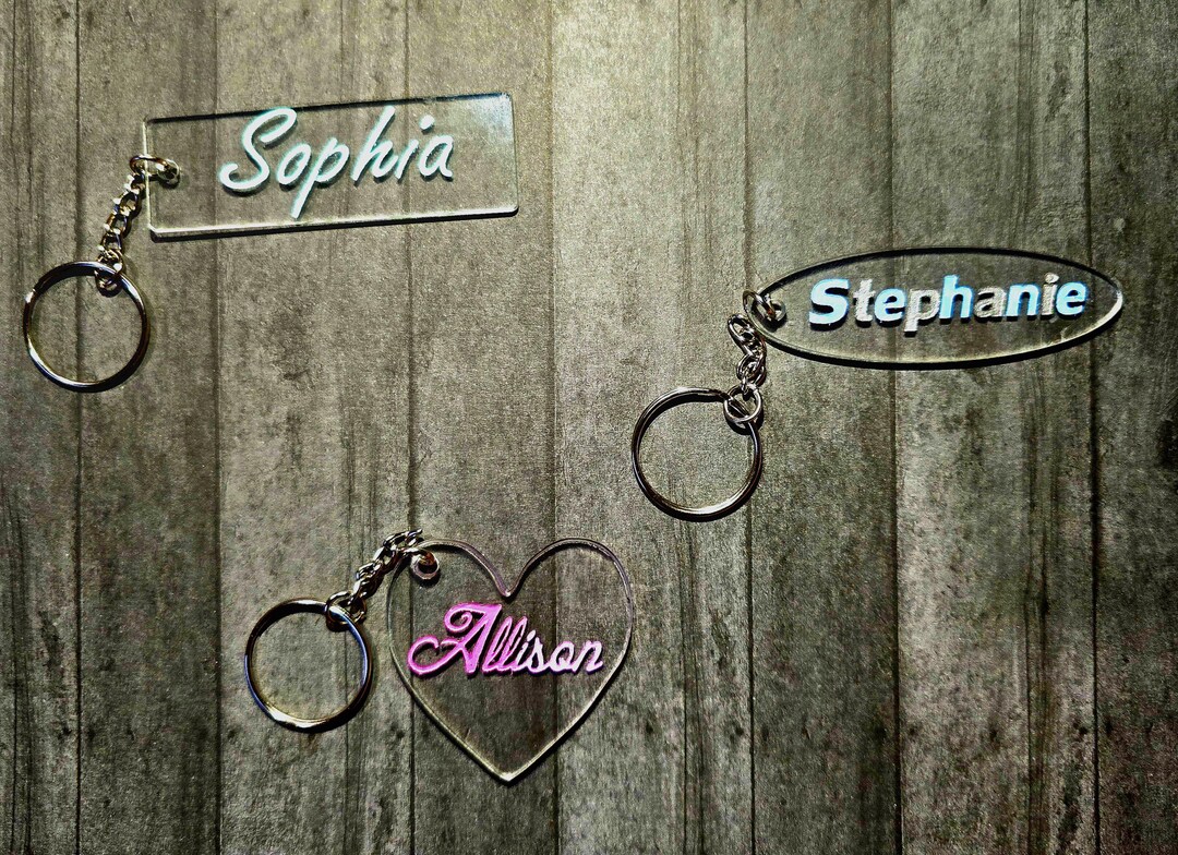 Personalized Acrylic Key Chain Name Tag: Carry Your Name in Style! - Etsy