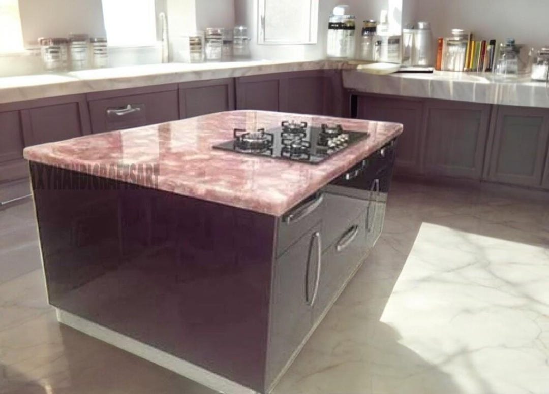 Rose Quartz Kitchen Counter | Pink Agate Kitchen Counter Top for ...
