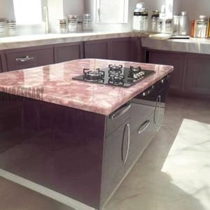 Rose Quartz Kitchen Counter | Pink Agate Kitchen Counter Top for ...