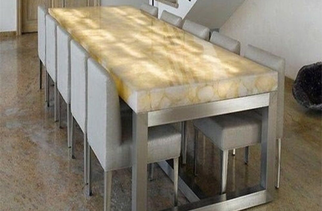 White Quartz Dining Table Top | Center Table Top | Kitchen Counter ...