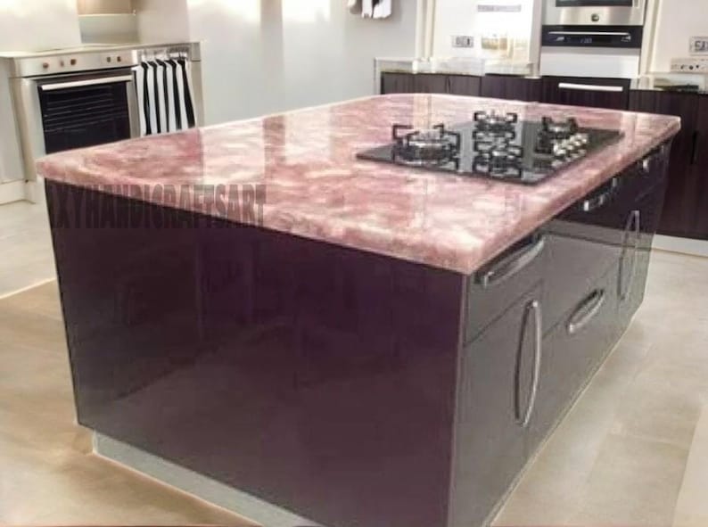 Rose Quartz Kitchen Counter | Pink Agate Kitchen Counter Top for ...