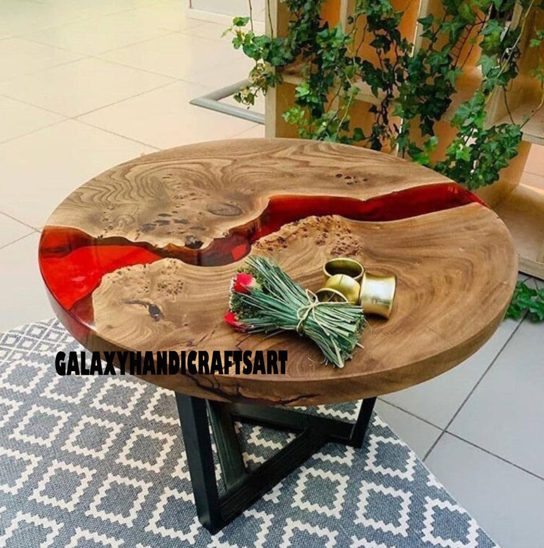 Live Edge Red Epoxy Table Epoxy Table Top Epoxy Table Live Edge Table ...