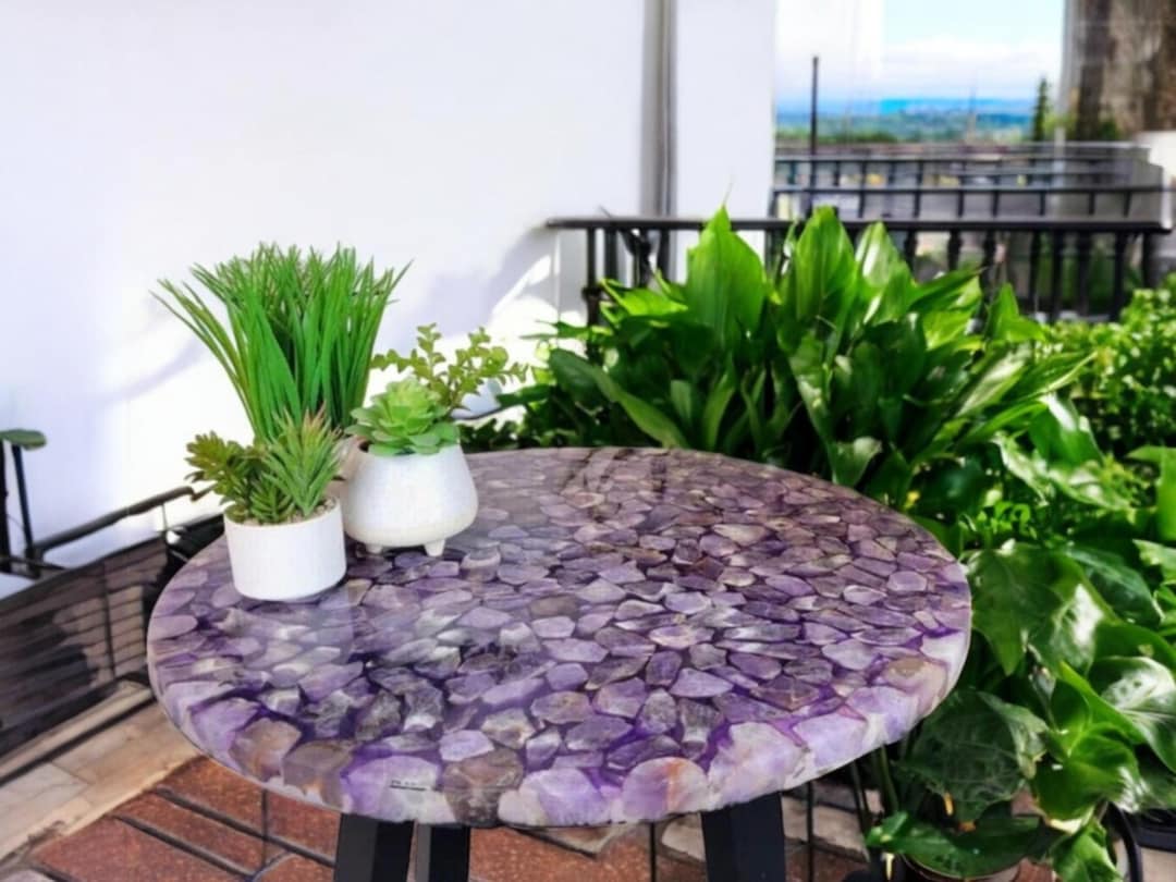 Agate Table Top | Purple Agate Coffee Table | Agate Dining Table ...