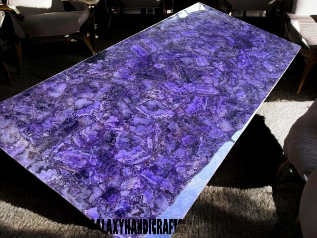 Amethyst Stone Center Table | Dining Table Top | Amethyst Living Room ...