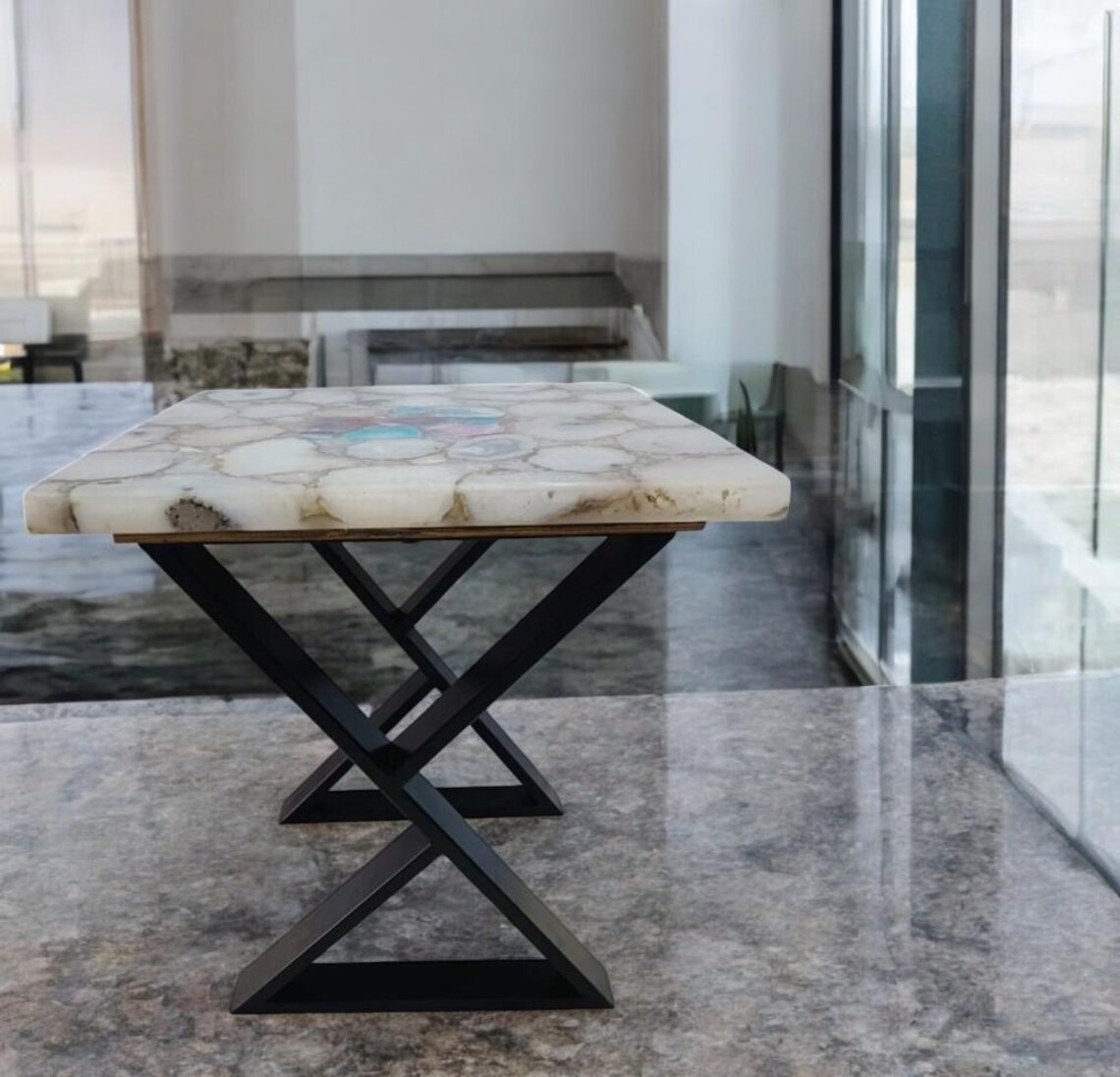 White Quartz Coffee Table | Quartz Dining Table - Etsy