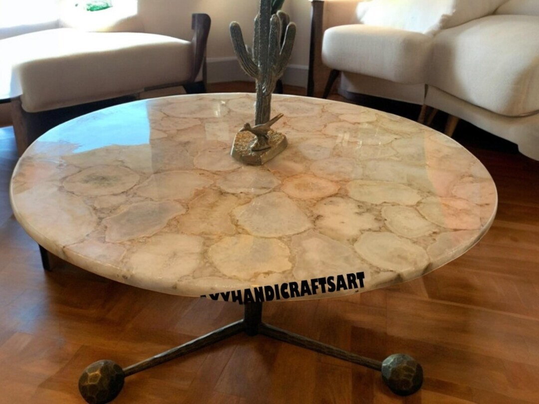White Agate Dining Table | Agate Table | Agate Table Top | White Agate ...