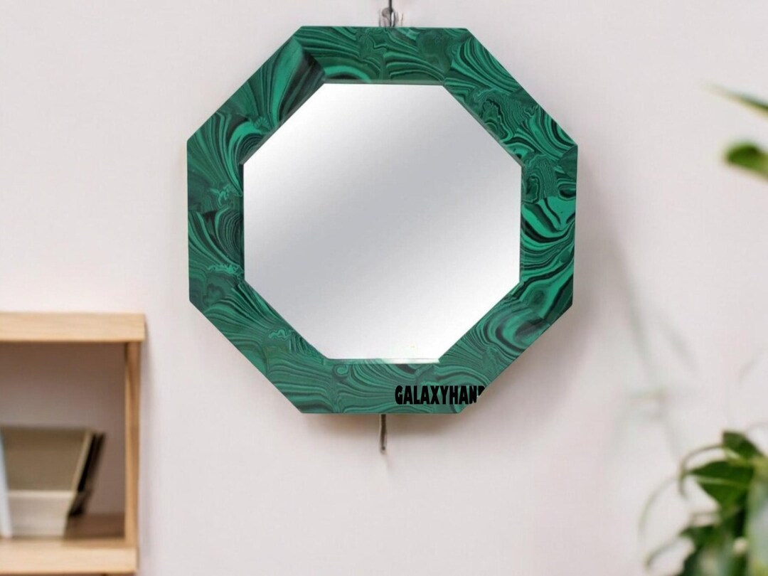 Malachite Wall Mirror | Wall Hanging Mirror | Green Mirror | Marble ...
