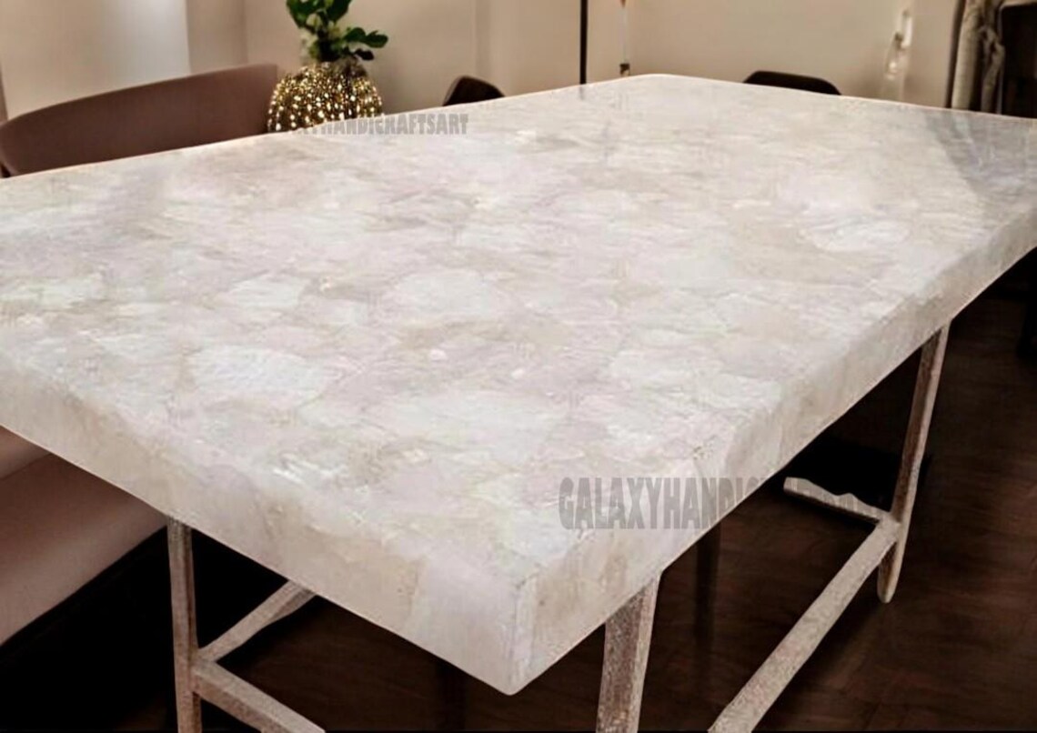 White Agate Table | Agate Dining Table | Agate Table Top - Etsy
