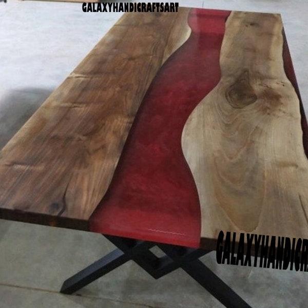 Red Epoxy Table - Etsy