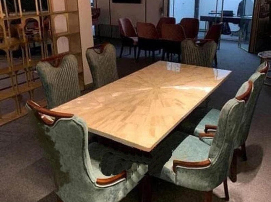 Handmade Selenite Dining Table Top: Gemstone Centerpiece - Etsy