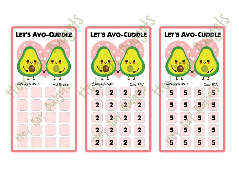 Let's Avo-cuddle Mini Savings Challenges Printable PDF - Etsy