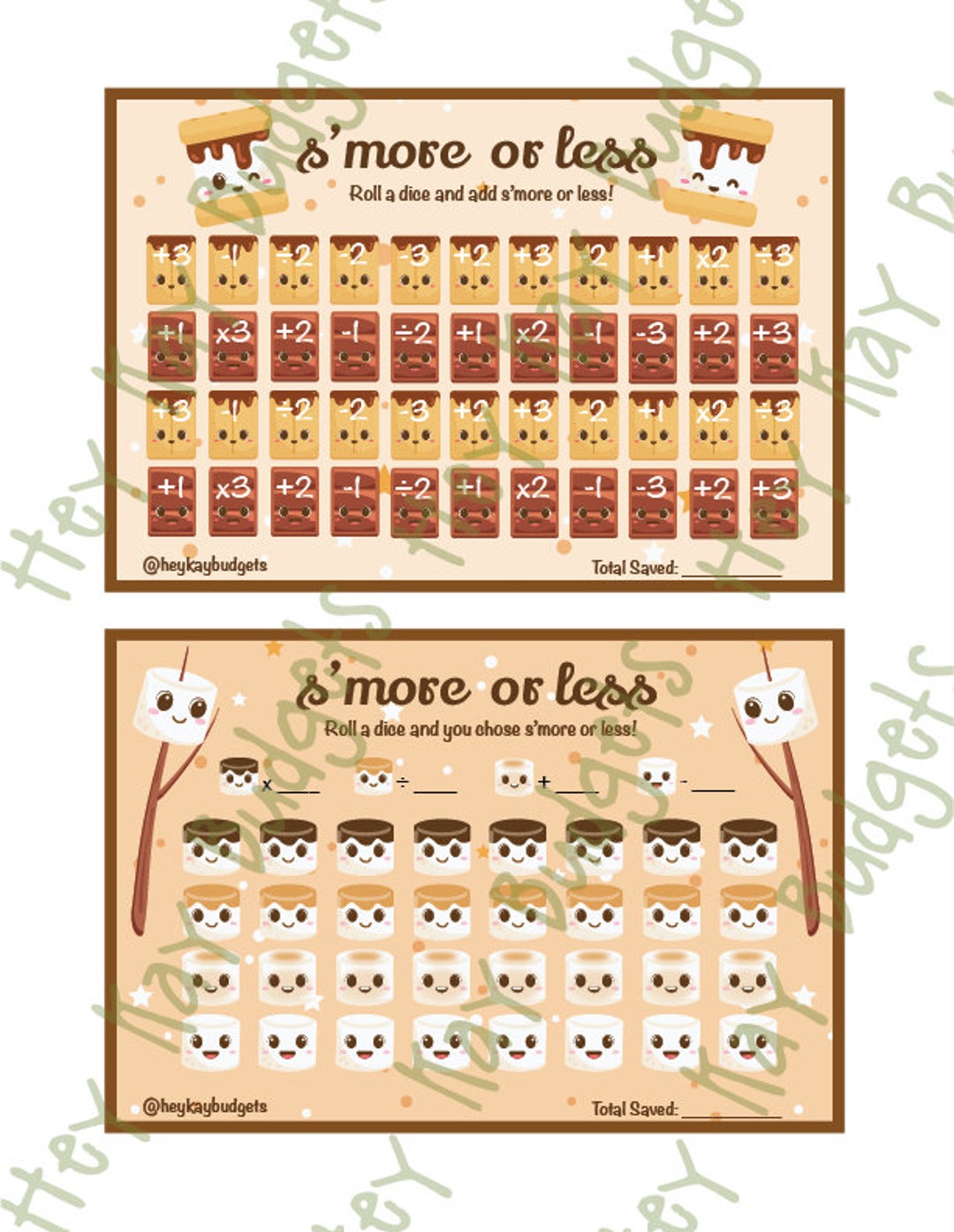 S'more or Less Savings Challenge A5 - Printable PDF - Etsy