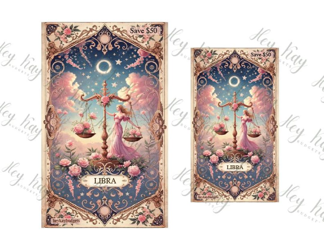 Libra Tarot Savings Challenge A5 A6 - DIY Scratch off Printable PDF - Etsy