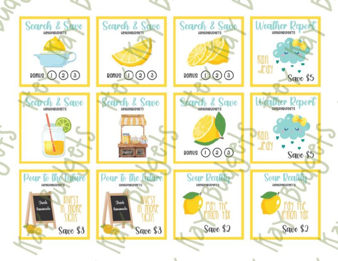 New! Lemonade Stand Box Savings Challenge + FREEBIE - DIY Printable PDF ...