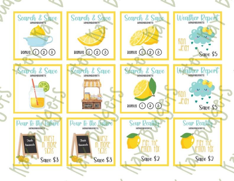 New! Lemonade Stand Box Savings Challenge + FREEBIE - DIY Printable PDF ...