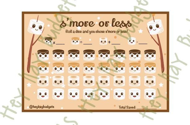 S'more or Less Savings Challenge A5 - Printable PDF - Etsy