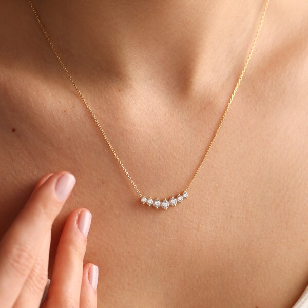 Diamond Bar Necklace - Etsy